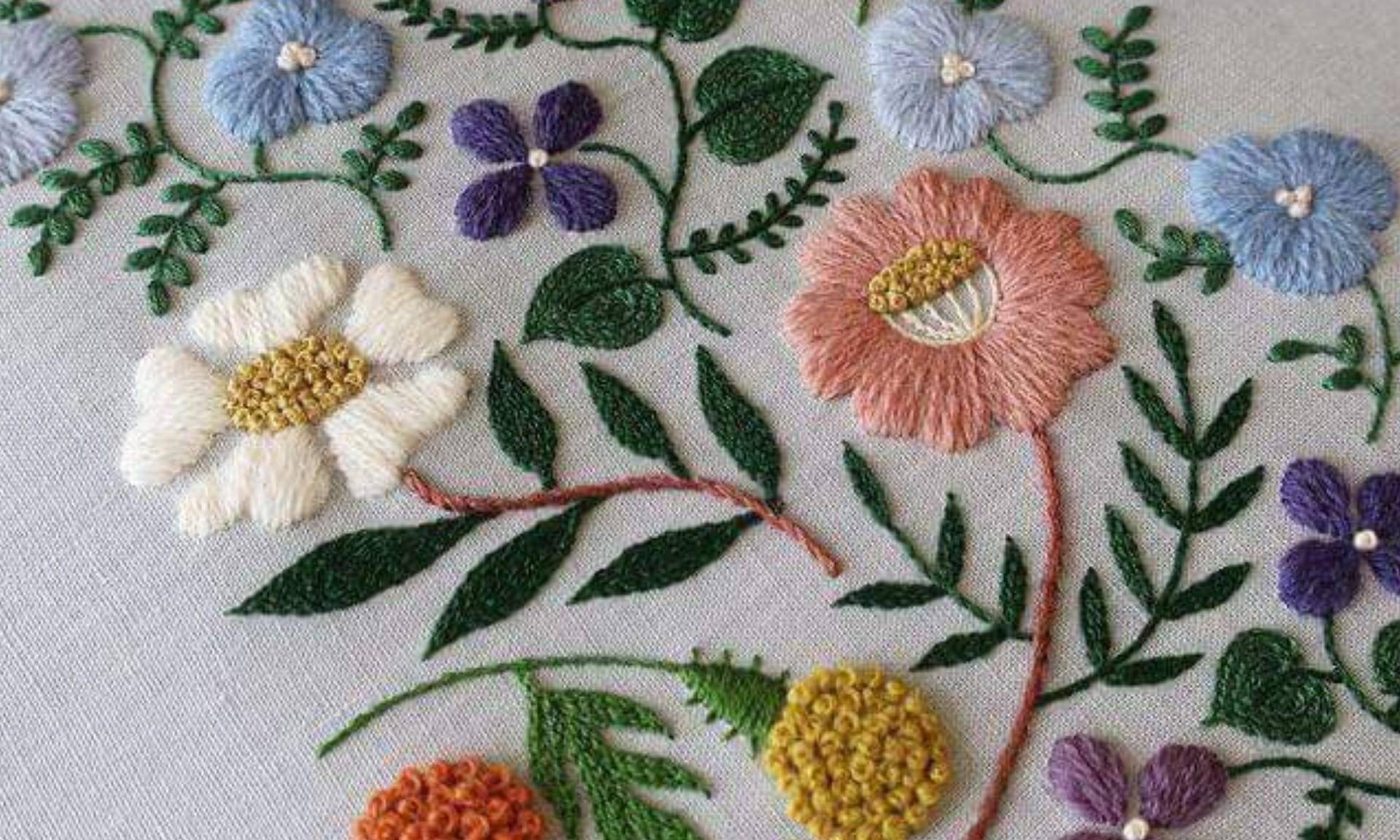 Different Types Of Embroidery Works Flower Embroidery The Art Of
