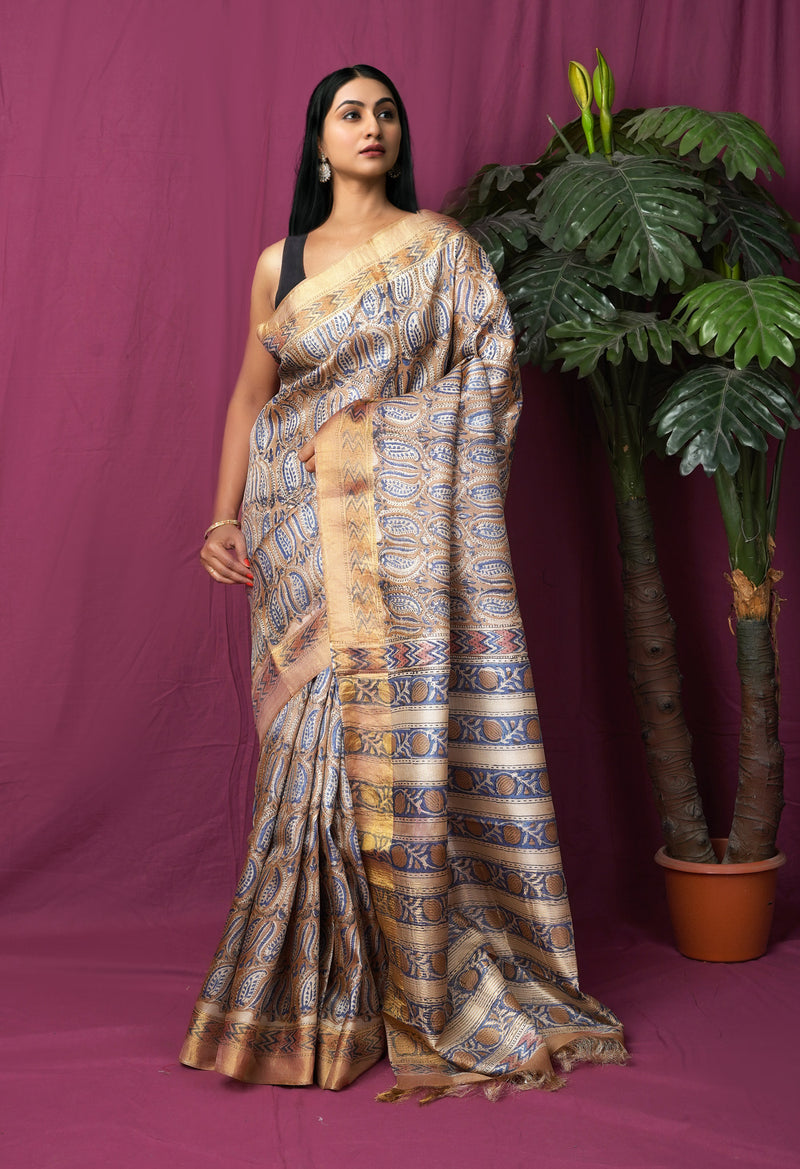 Buy latest designer Tussar silk fancy handloom sarees online, Unnati Silks